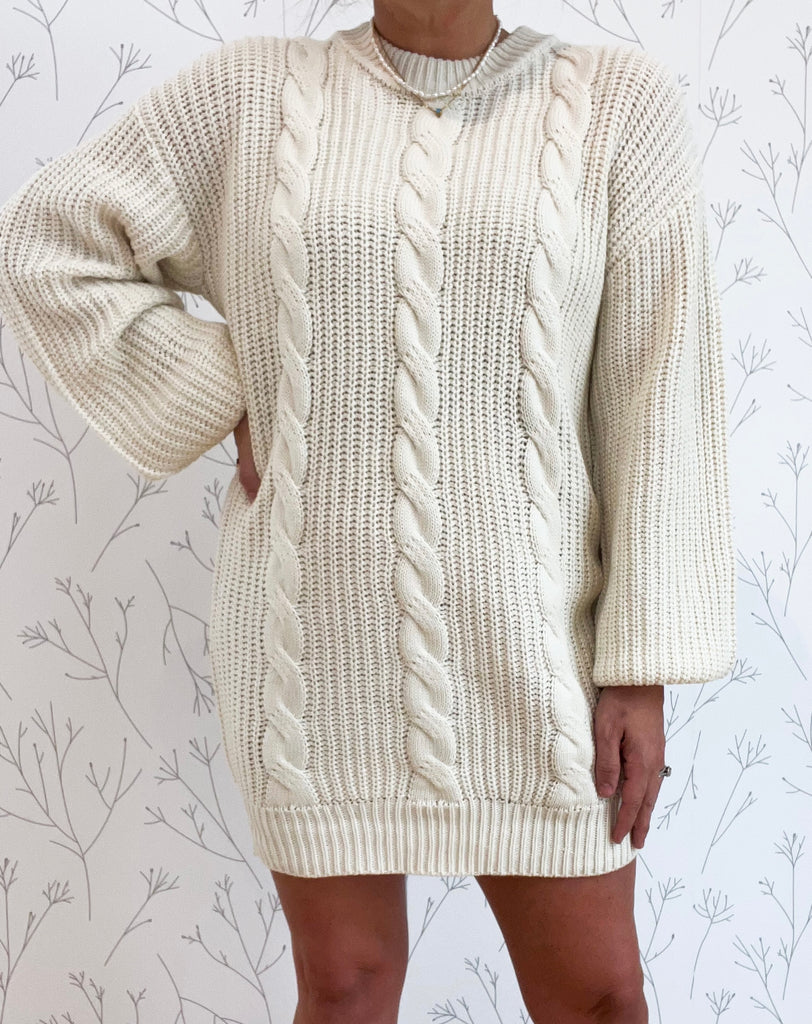 Cable Knit Sweater Dress – 3 jems boutique