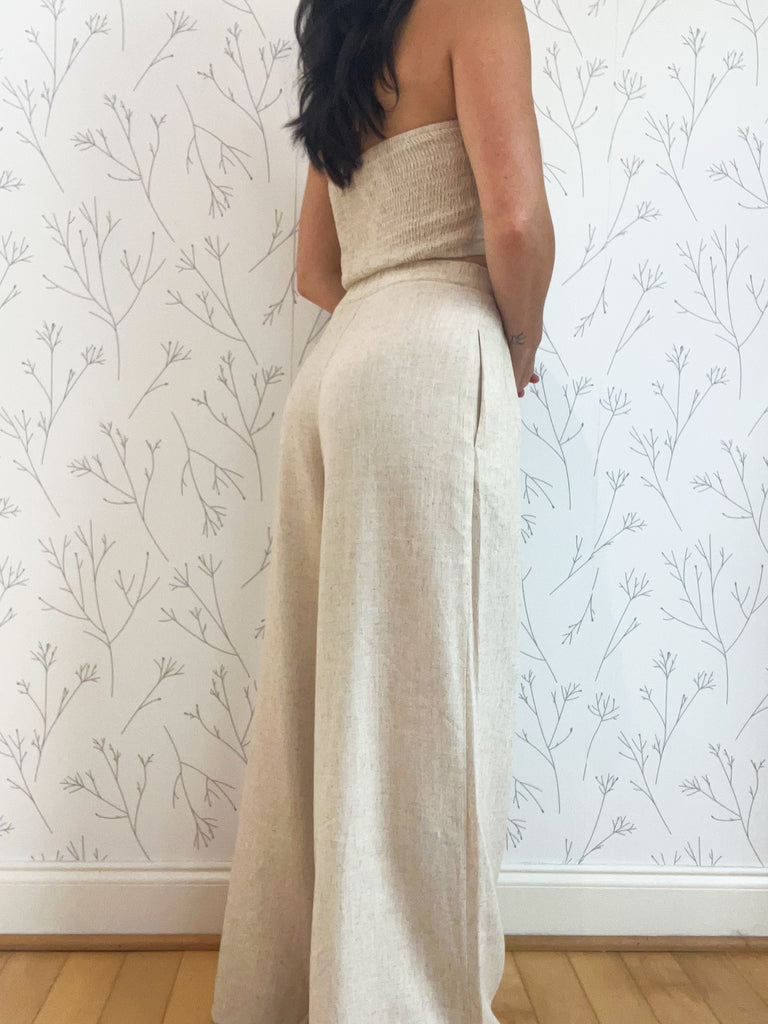 Halter Vest High Waisted Linen Set – 3 jems boutique
