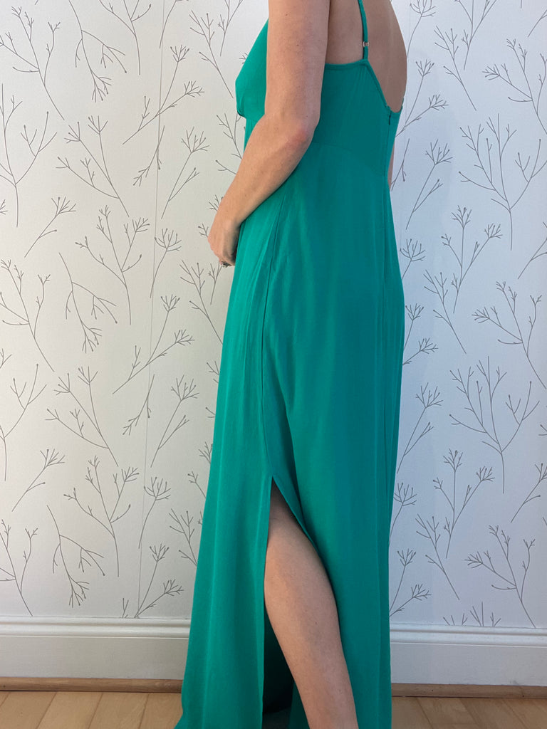 Drawstring Front Slit Maxi Dress – 3 jems boutique